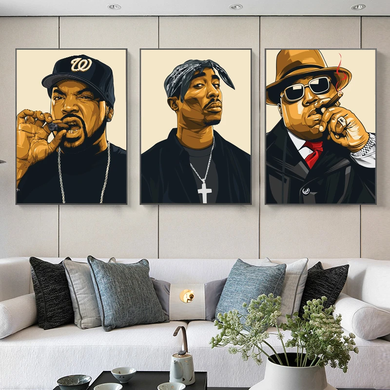 Hip Hop Singer Rapper 2pac Art Canvas Painting Tupac Portrait Posters ...