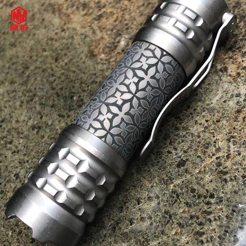 1PC-EDC-Titanium-Alloy-18650-Strong-Light-Flashlight-4-LED-Cool-White ...