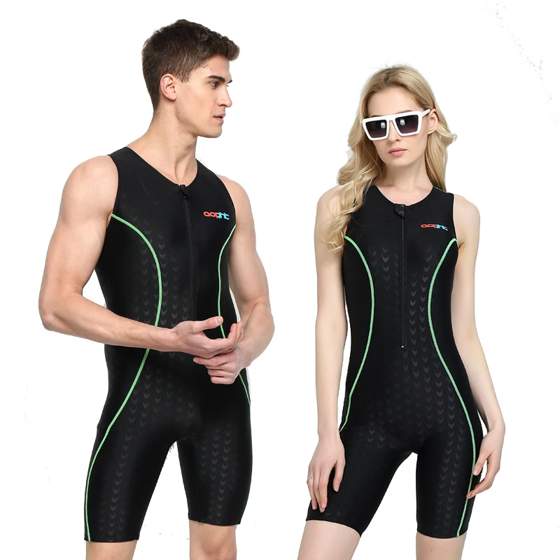Men Women One Piece Athletic Professional Competition Swimsuit Racing ...