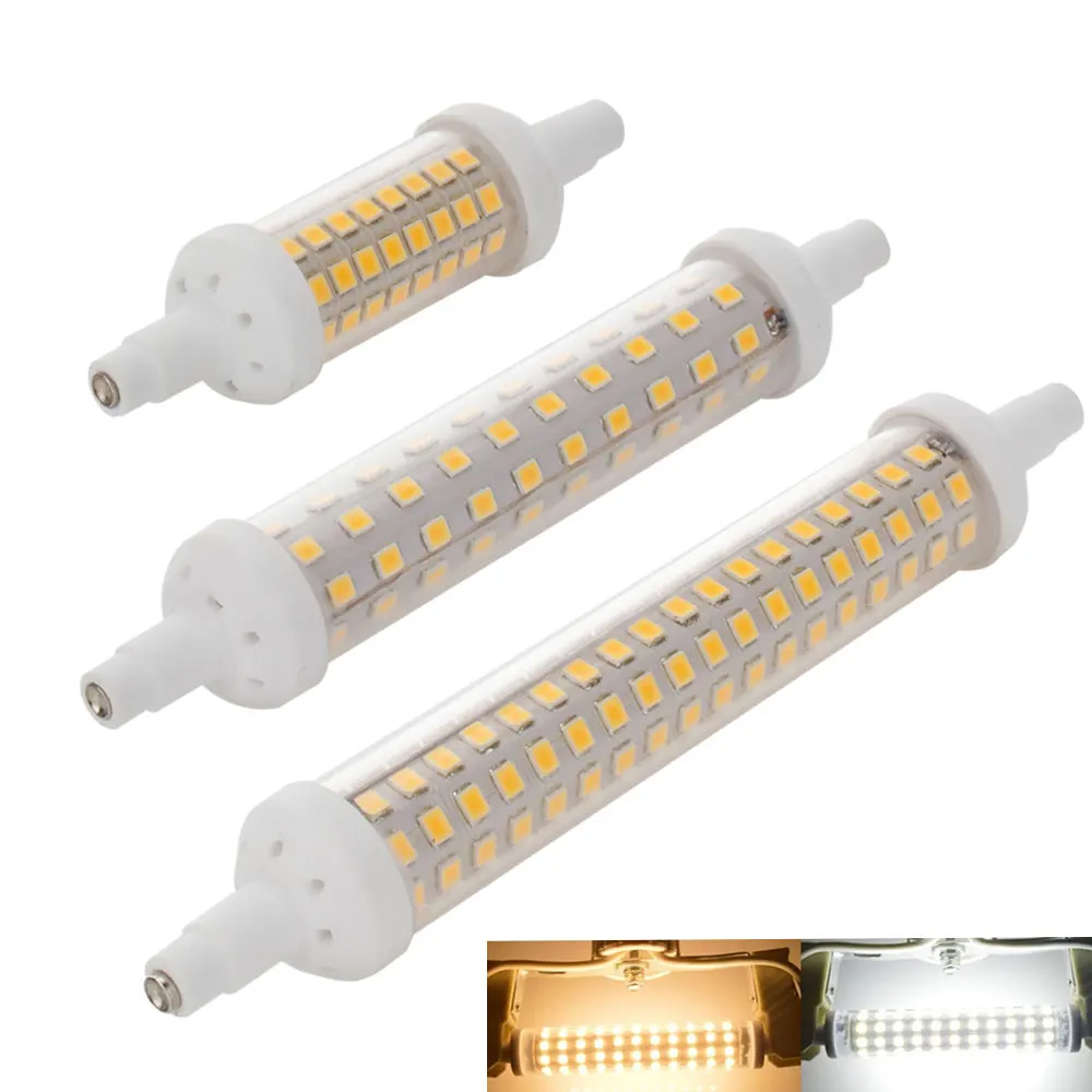 Lámpara LED R7S regulable, 10w, 15w, 20w, SMD 2835, 78mm, 118mm, 135mm ...