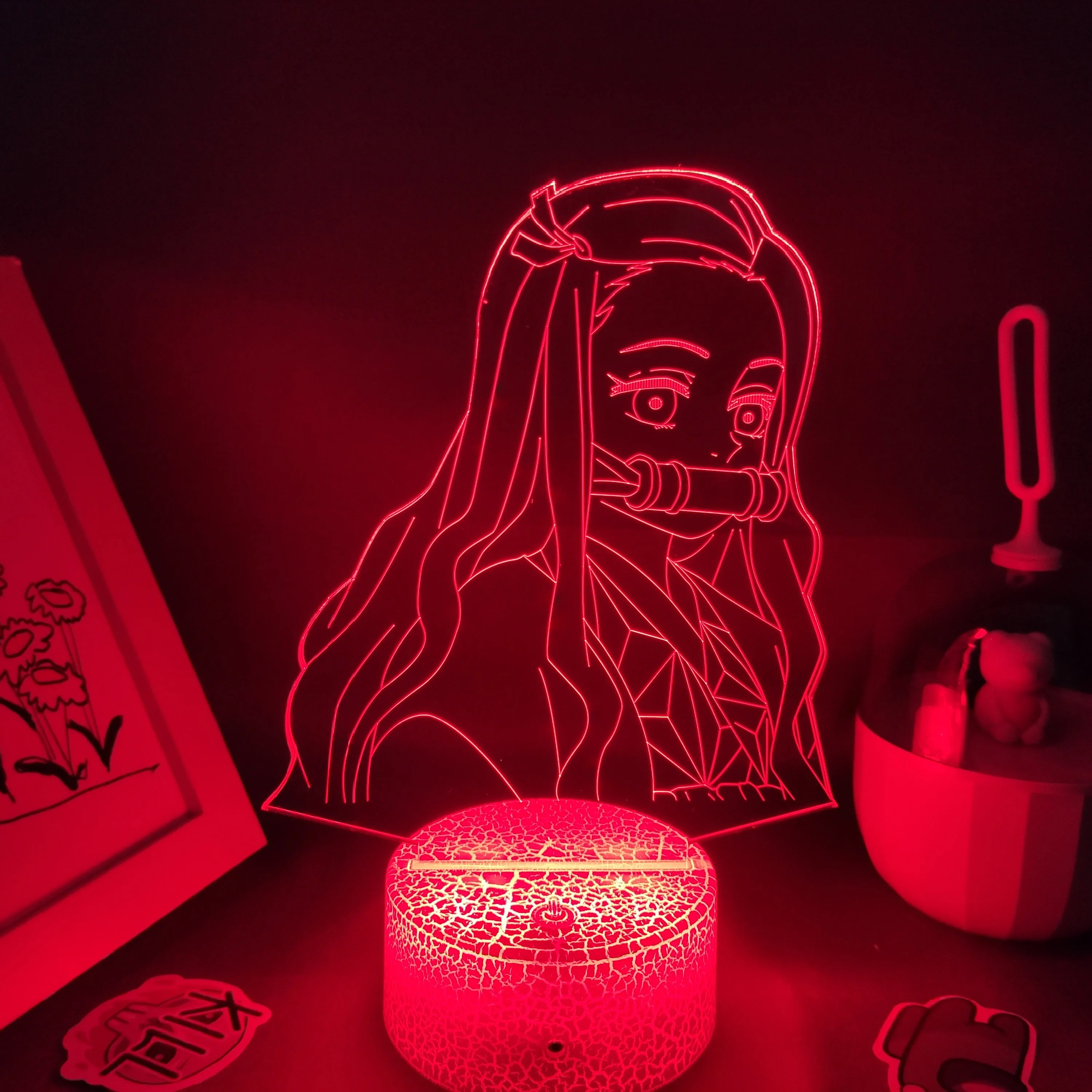 Kimetsu No Yaiba Könnyű Anime Figura Kamado Nezuko Rgb 3D Led ...
