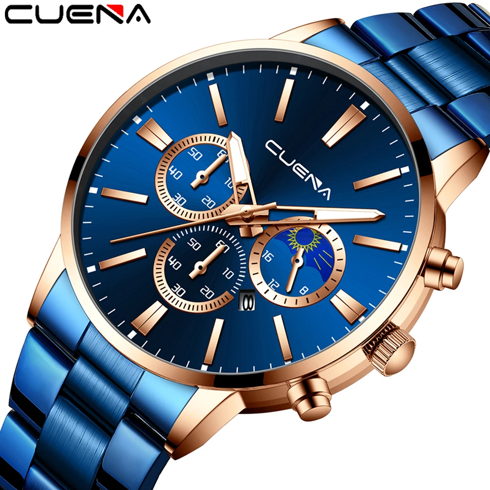 CUENA reloj analógico de cuarzo para hombre, accesorio de pulsera ...