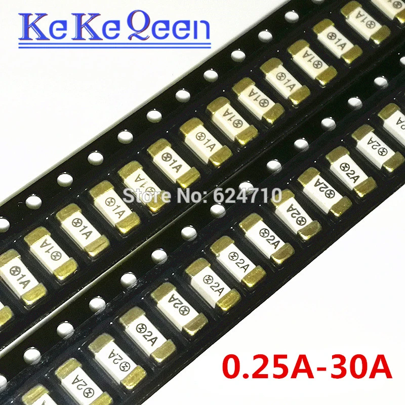 100pcs 0451 2410 1808 Smd Ceramic Fuse 0.25a/0.5a/0.75a/1a/1.5a/1.6a/2a/3a/3.15a/4a/5a/6.3a/7a ...