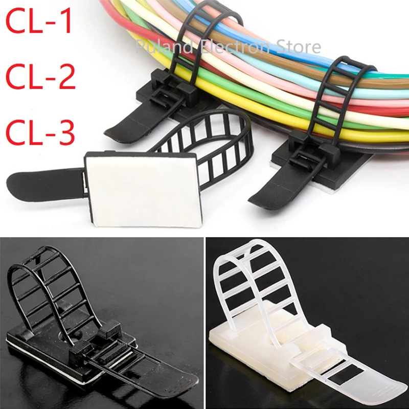 10pcs-CL-1-CL-2-CL-3-Cable-Clips-Self-Adhesive-Mount-Wire-Clamps-Line ...
