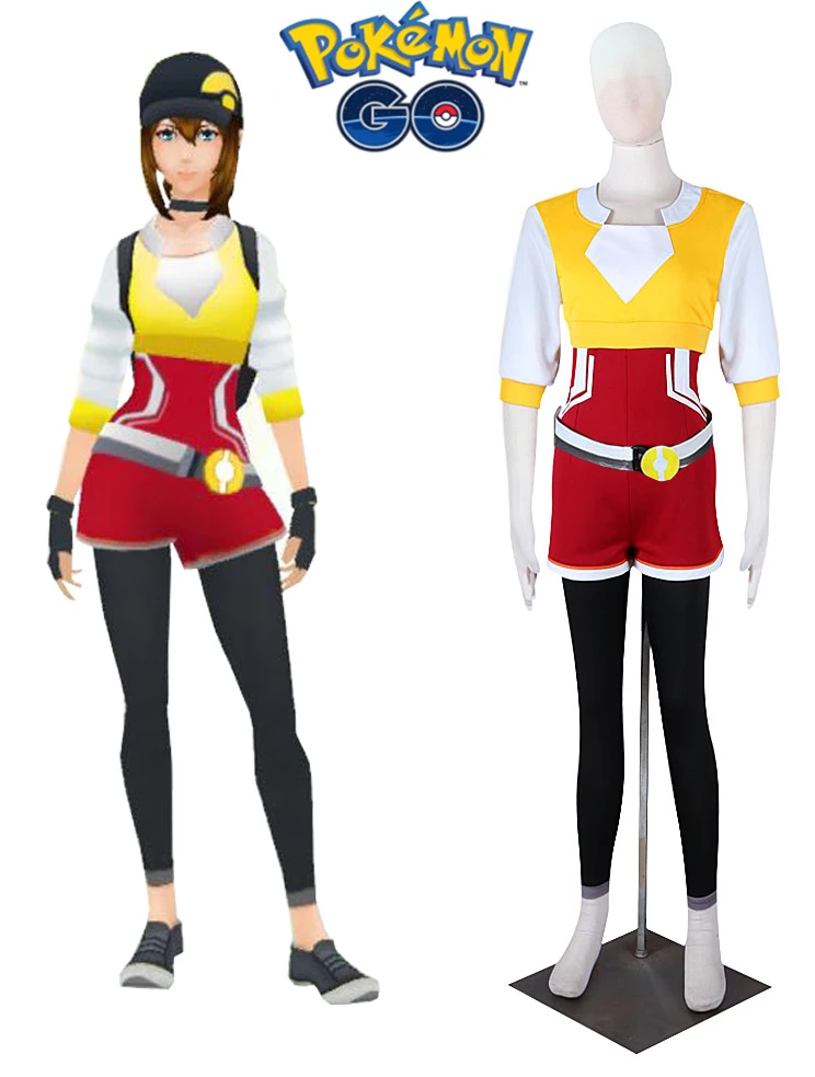 Pocket Monster Pokemon Go Team Female Trainer Cosplay Costume Yellow ...