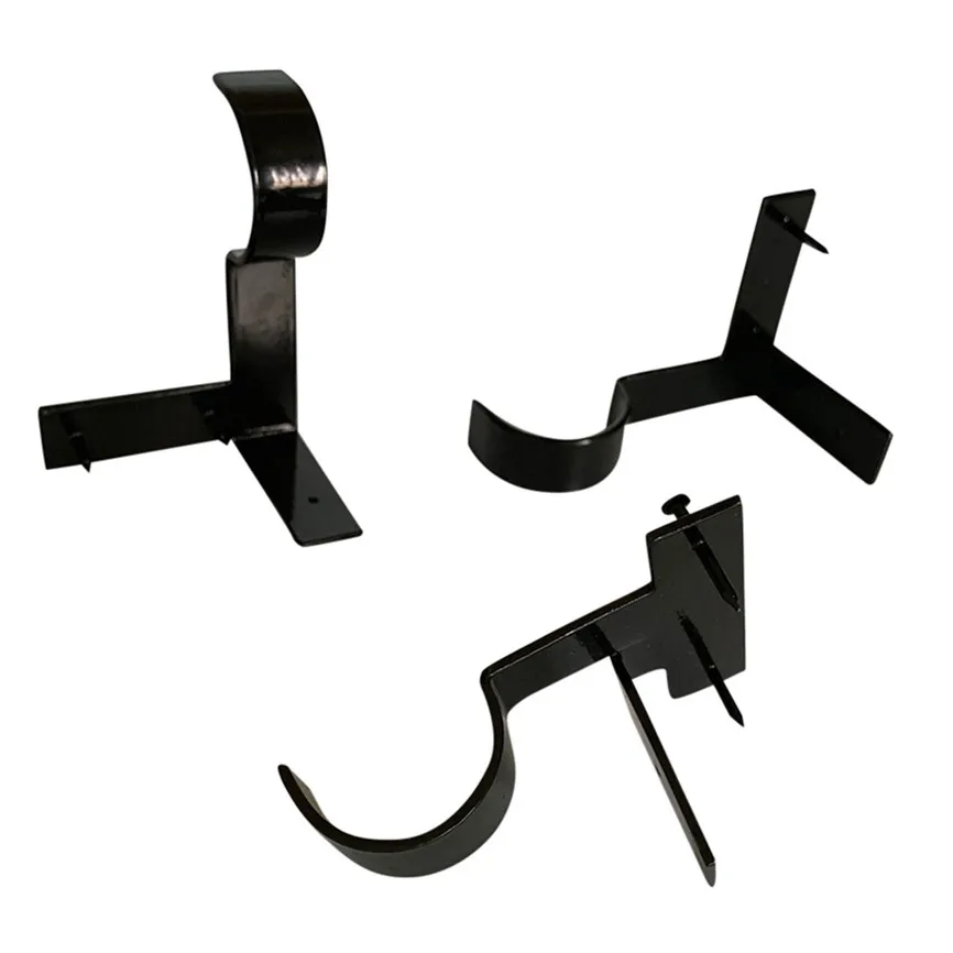 1 Pair Curtain Rod Bracket Single Hang Curtain Rod + Center Support ...