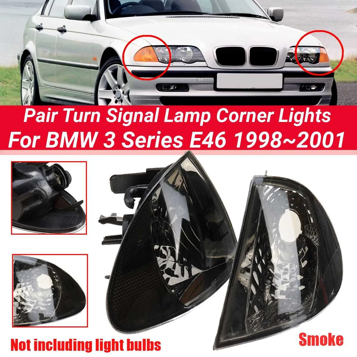 Pair Car Turn Signal Light Left/right Front Corner Lamps For Bmw 3 ...