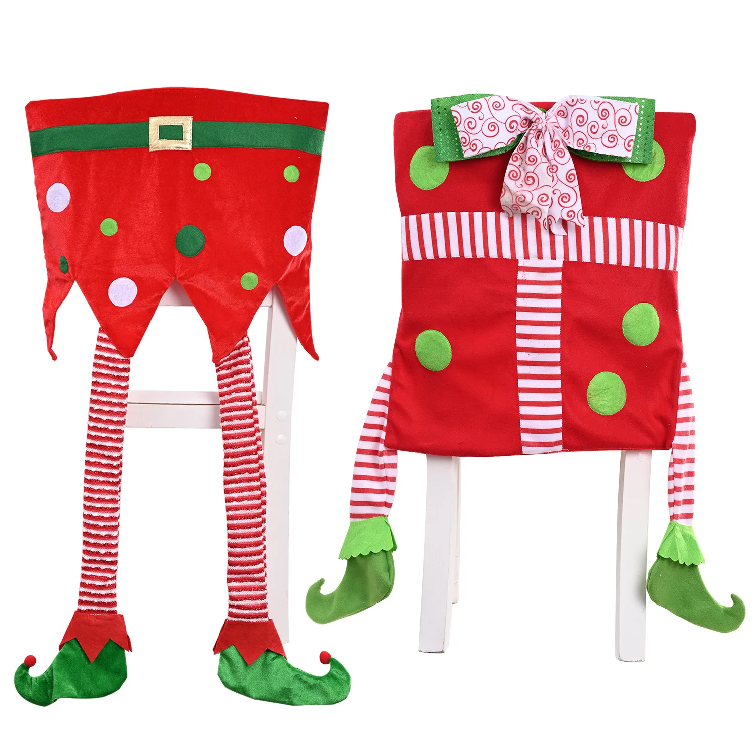 Christmas Elves Stool Cover Pleuche Long Legs Gift Box Antimacassar ...