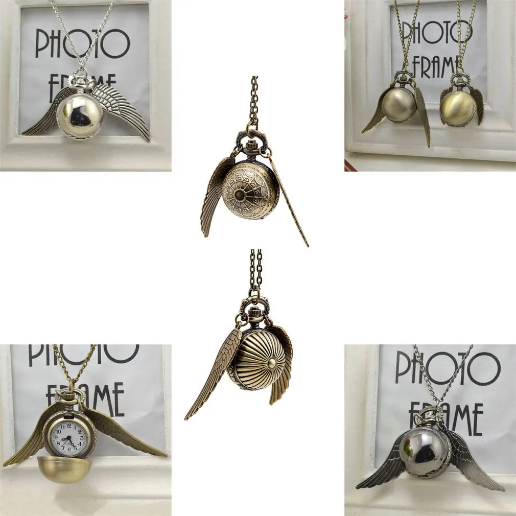 New Angel Wing Fob Pocket Watch Pendant Clock Necklace Chain Elegant ...