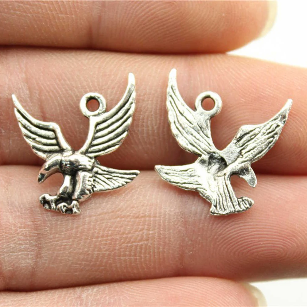 Wysiwyg 20pcs Charms Eagle Hawk 20x20mm Tibetan Silver Color Pendants ...