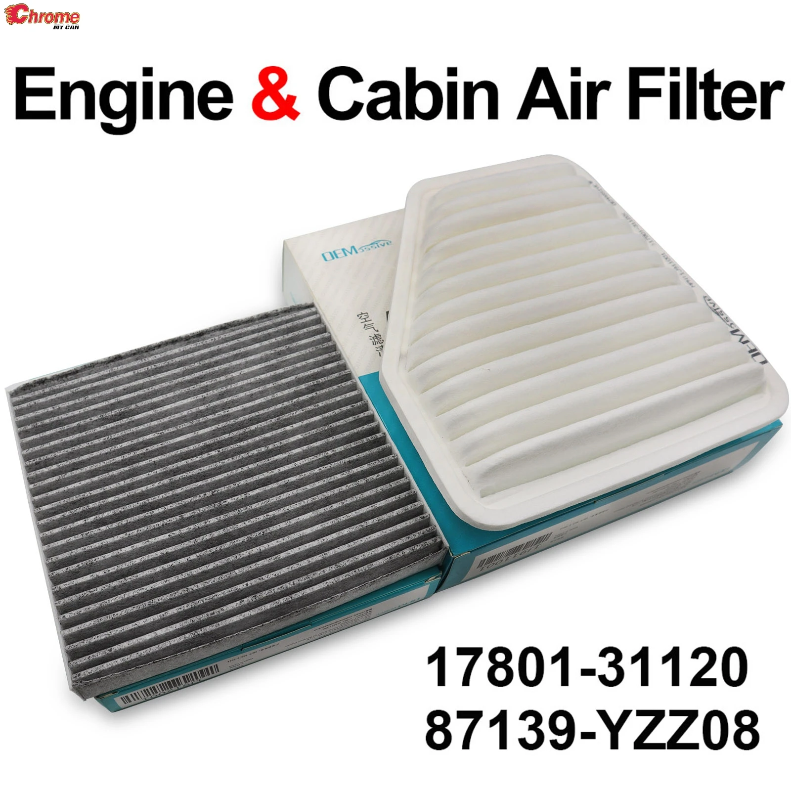 Combo-Set-Engine-Pollen-Activated-Carbon-Cabin-Air-Filter-For-Toyota ...