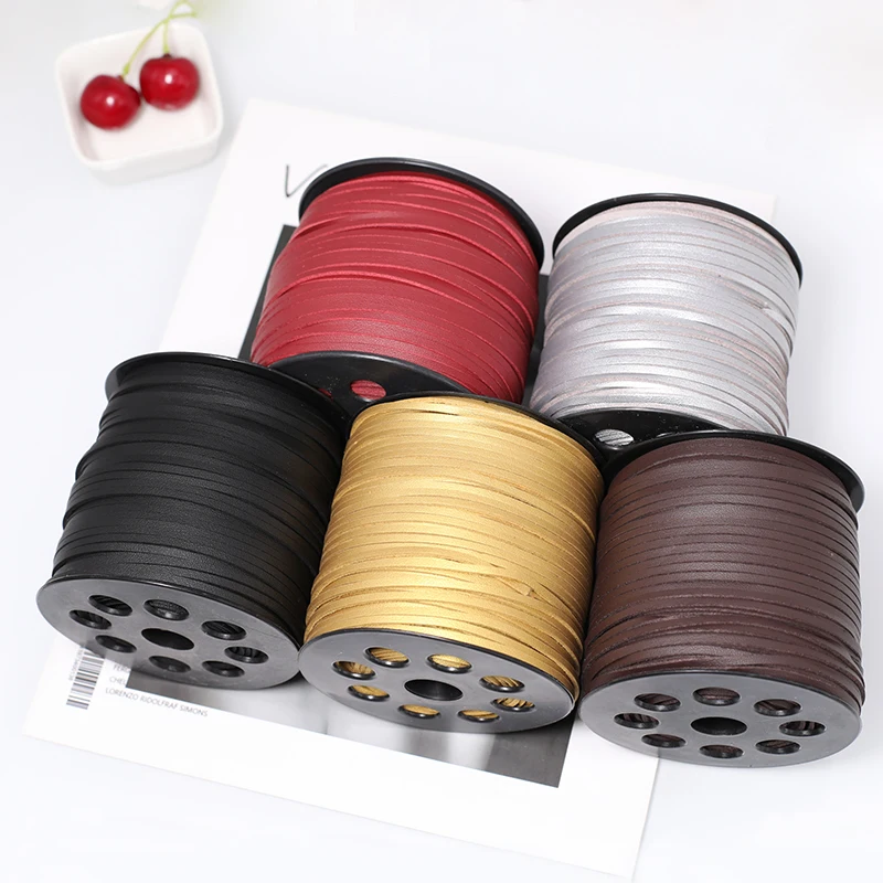2-6MM-5yards-Suede-Braided-Cord-Belt-Single-Face-PU-Leather-Korean ...