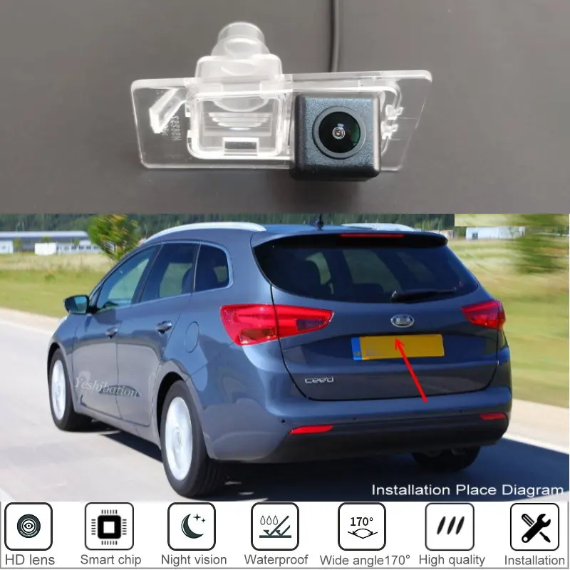 Car Rear View Camera For Kia Ceed SW JD 2012 2013 2014 2015 2016 2017 ...