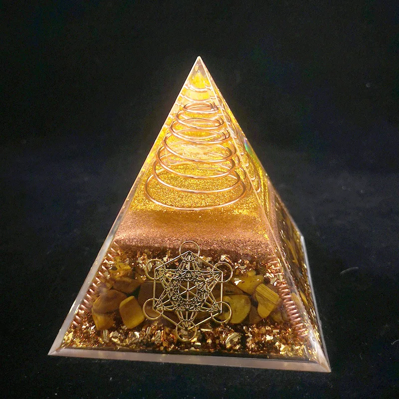 Orgonite Pyramid Block EMF Radiation Energy Generator Copper Coil ...