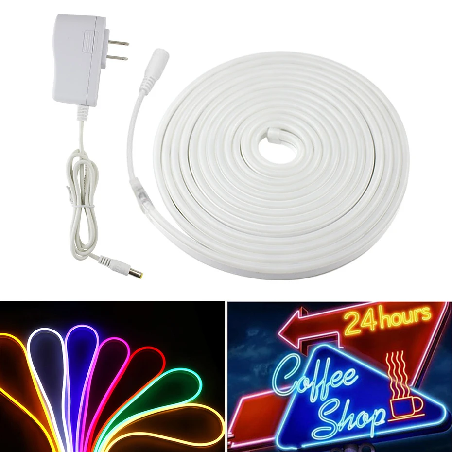 IP67 Waterproof Led Strip Light 12V With US Power Adapter Touch Dimmer ...