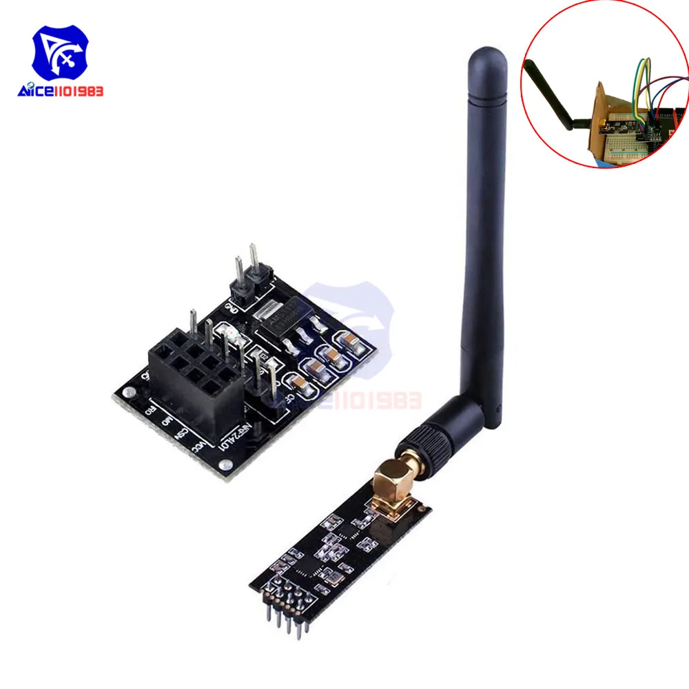 diymore nRF24L01+PA+LNA RF Transceiver Module SMA Antenna 2.4 GHz ...