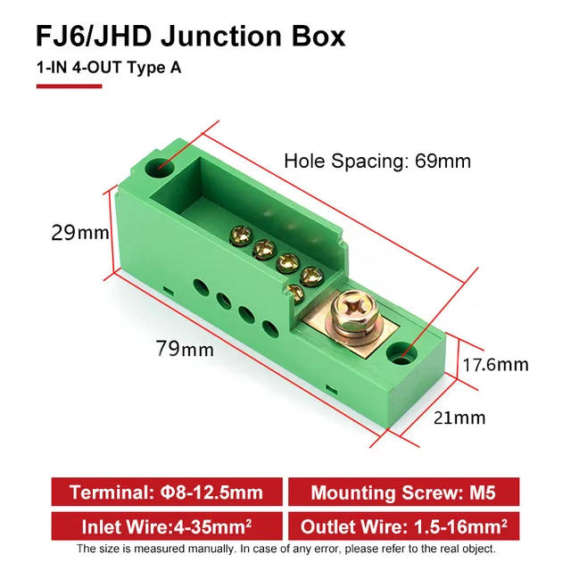 FJ6/JHD Junction Box Unipolar Splitter 1-IN Multiple-OUT Metering Wire ...