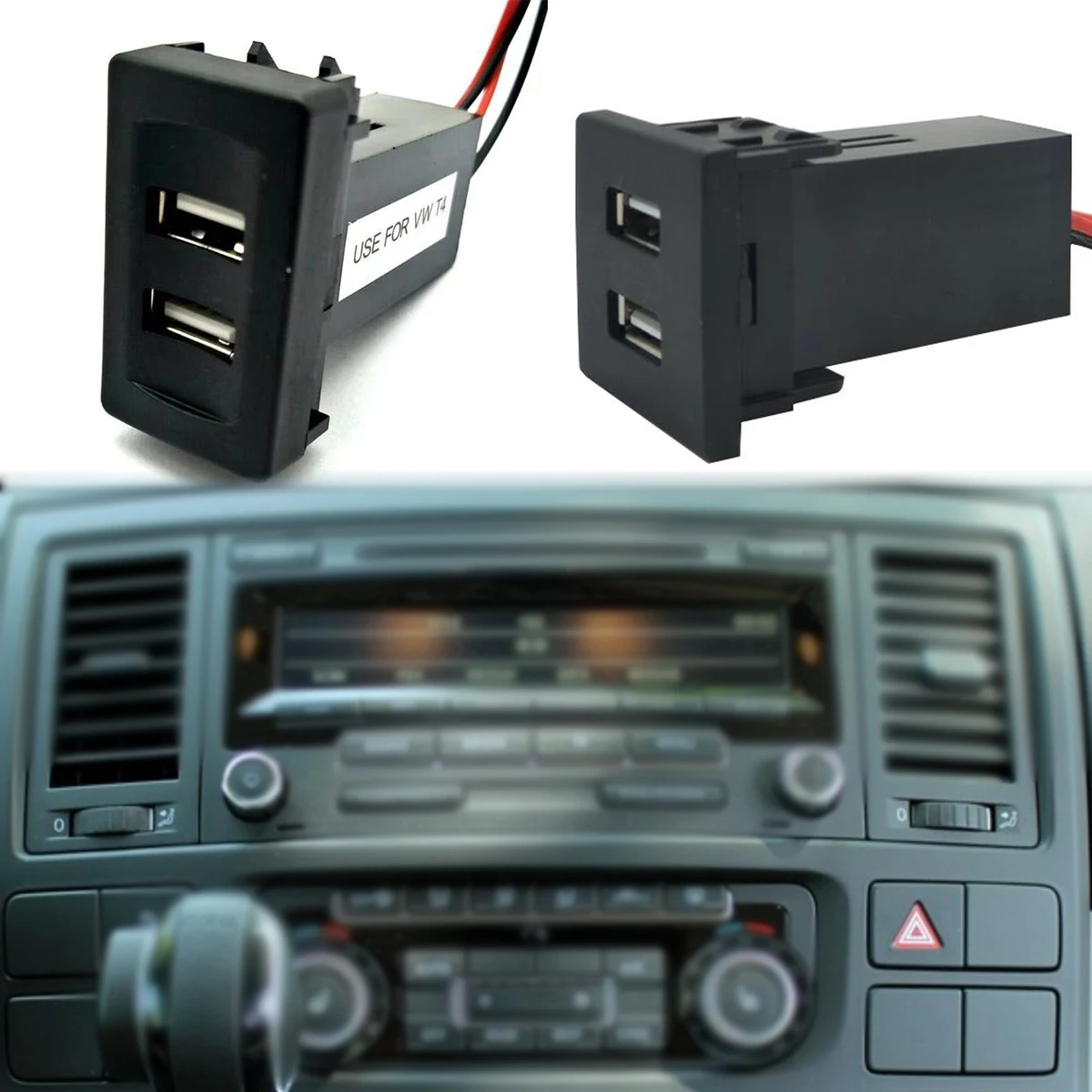 OEM Dash Blank Switch LED Illuminated Dual Twin USB Ports Phone Charger ...