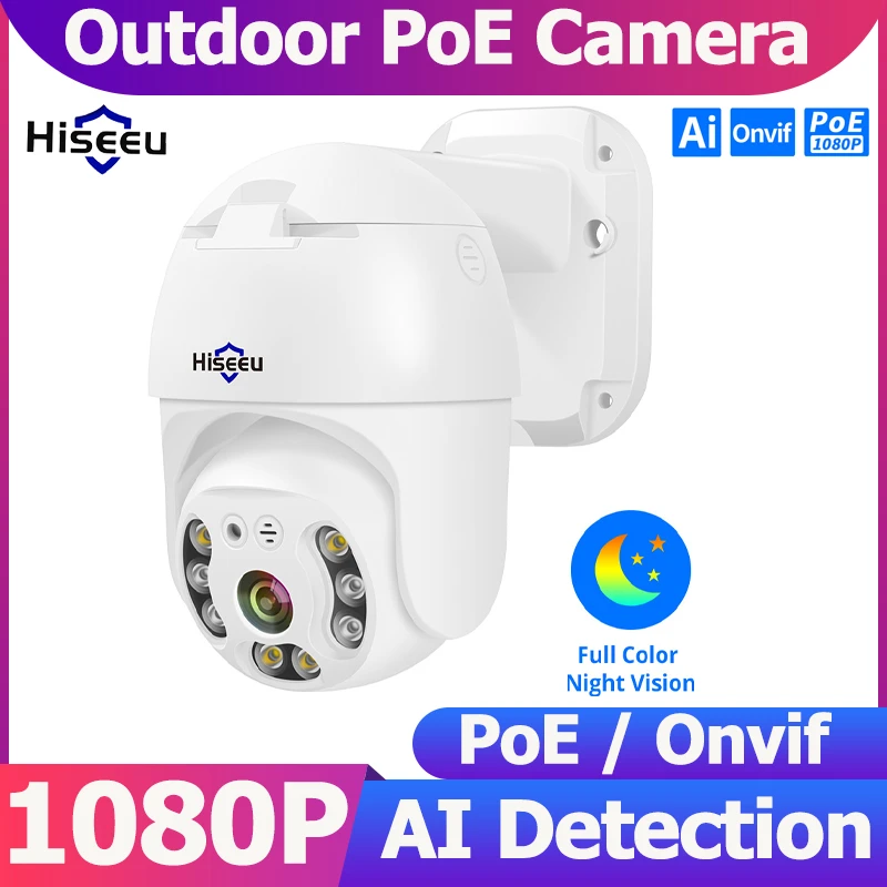 Hiseeu 1080P HD Wifi IP Camera POE Outdoor Night Vision Smart Home ...