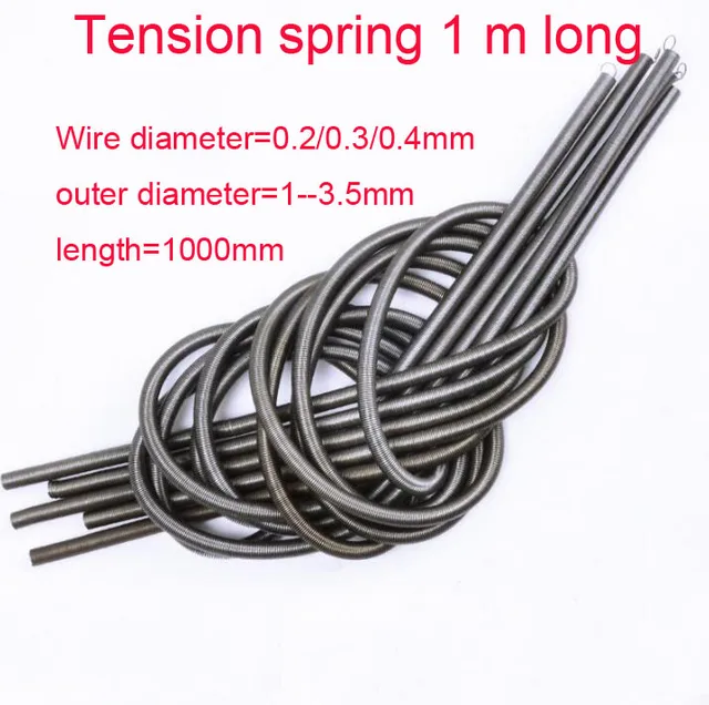 2pcs/pack 0.2/0.3/0.4mm wire Spring tension spring 1 meter Stainless ...
