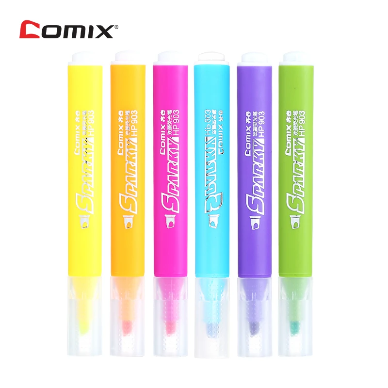 6pcs/set Comix Highlighter Pen Marker Pen Cute Kawai Stationery 6 ...