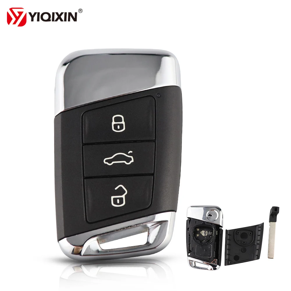 YIQIXIN 3 Button Smart Remote Car Key Shell Case Fob For Volkswagen VW ...