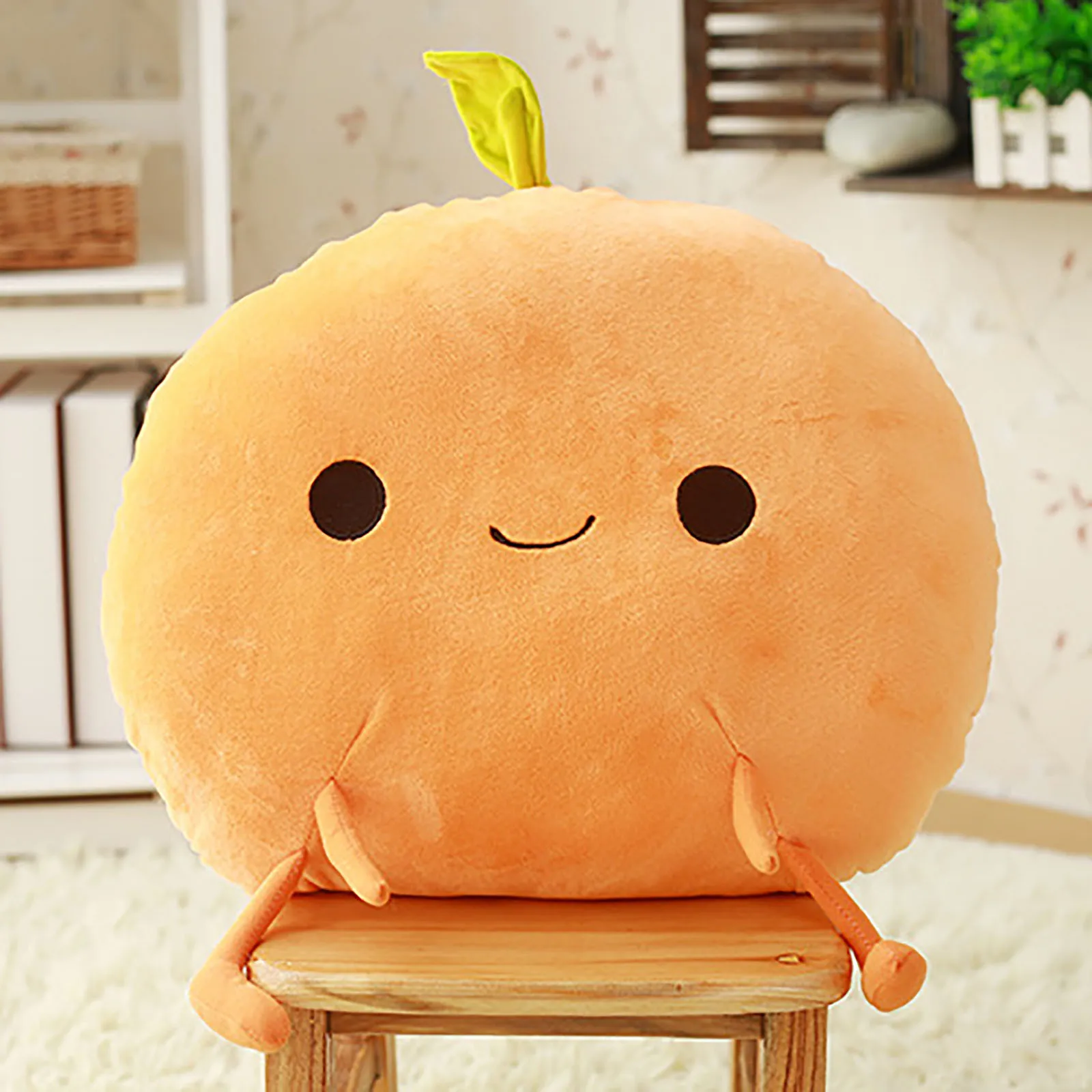 純正/新品 Cute Big Soft Plush Toys Fruit Orange Stuffed Animals Toy Pillow ...