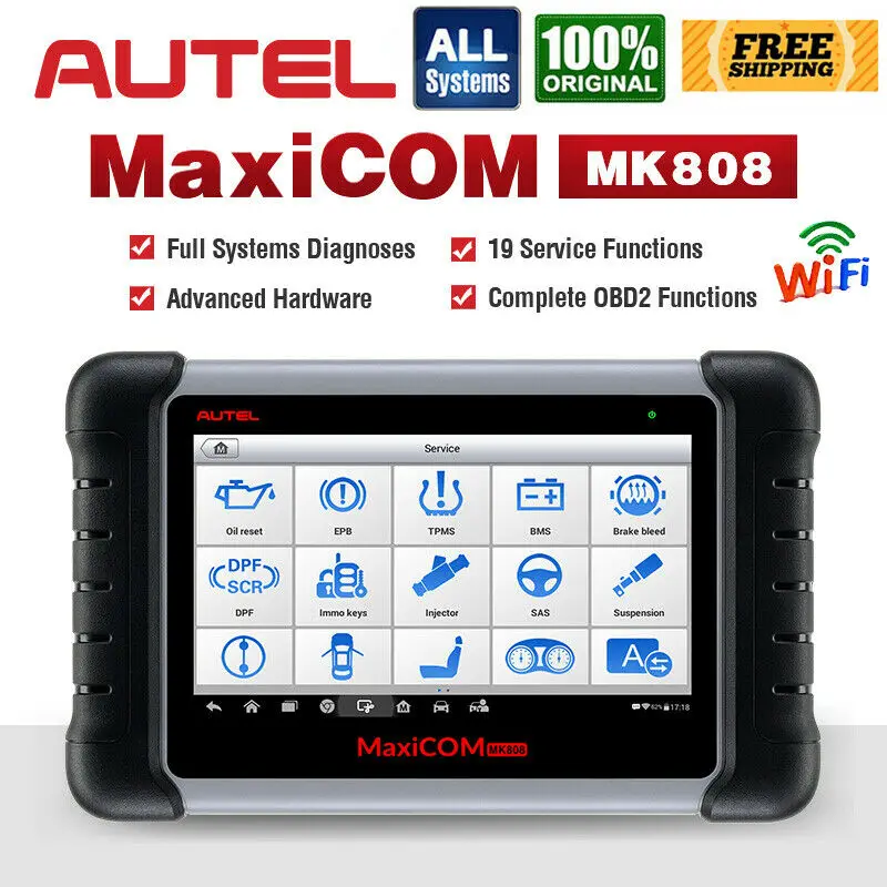Autel MaxiCOM MK808 OBD2 Scanner Professional Auto Car Diagnostic Scan ...