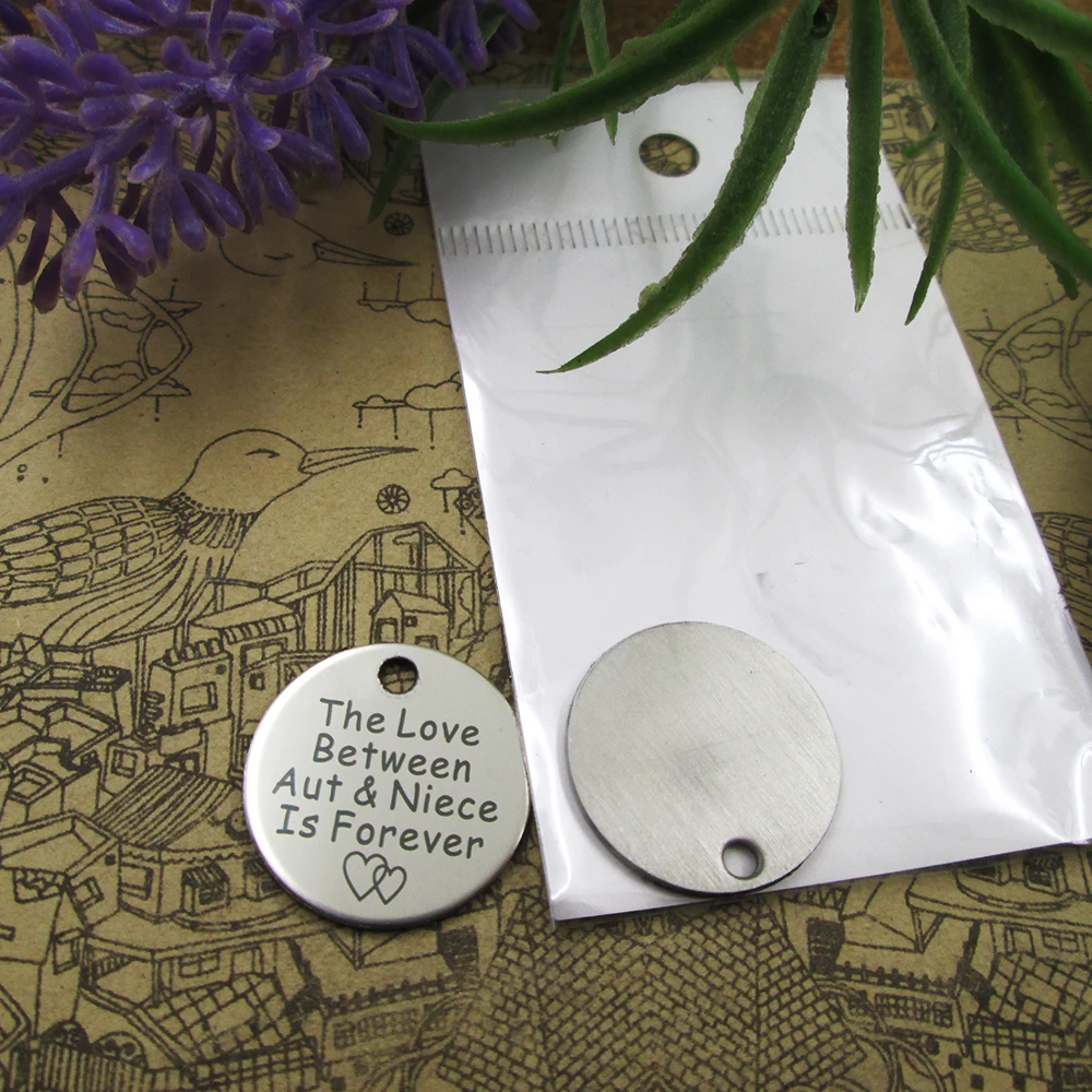 Charms de acero inoxidable "el amor entre Aut y Niece es para siempre ...