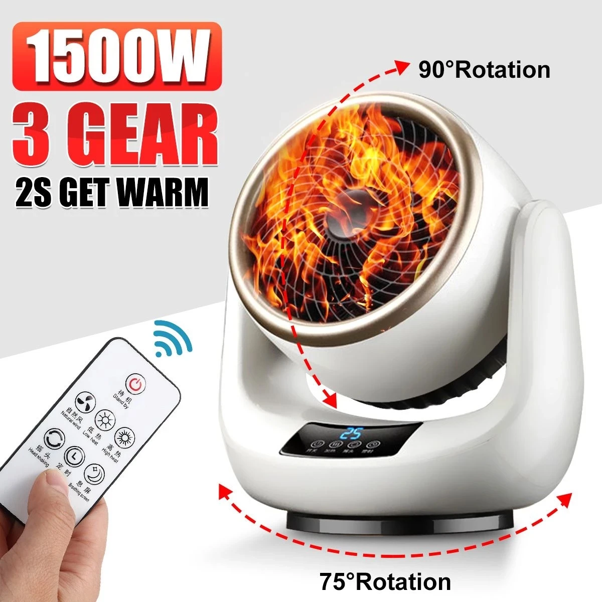 1500w 전기 히터 휴대용 팬 히터 미니 데스크탑 공기 차가운 따뜻한 히터 팬 겨울 3 기어 홈 편리한 난방 기계전기 히터