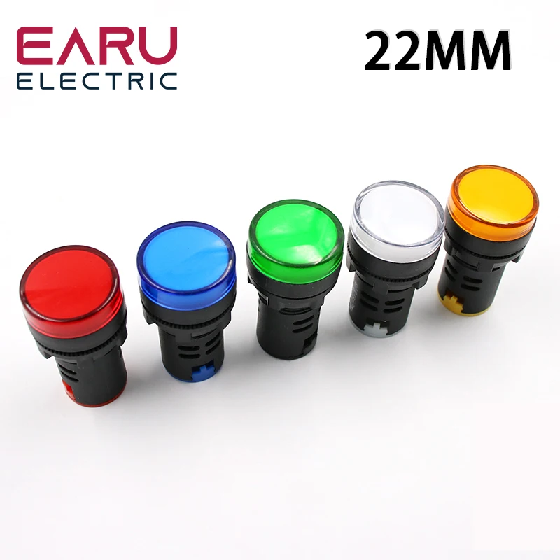 22MM-Panel-Mount-LED-Power-Electronic-Indicator-Pilot-Signal-Light-Lamp ...