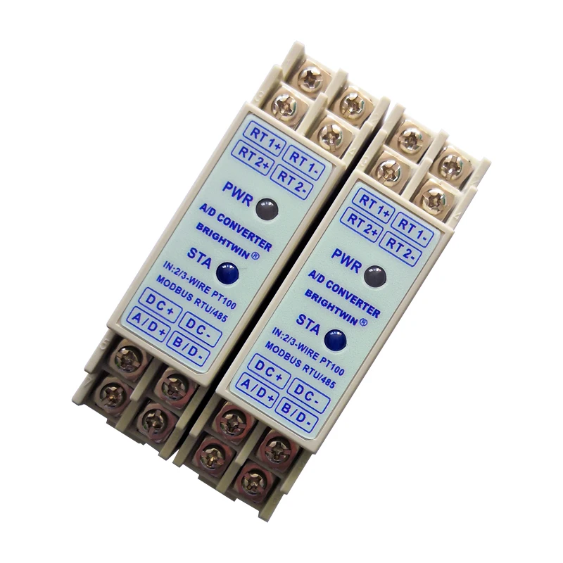Precision Din Rail Rtd Pt100 To Rs485 Converter Module Pt100 To Modbus ...