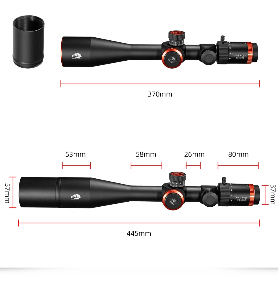 FIRE WOLF QZ 6-24X50E FFP Scope Red Green Reticle Hunting Optical Sight ...