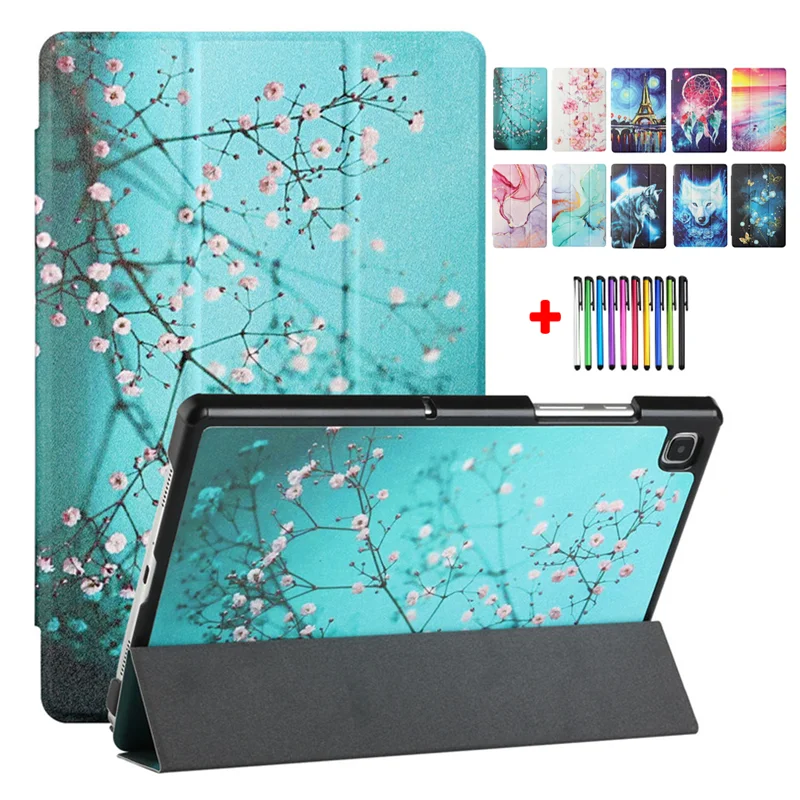 Capa dobrável de flores para tablet, capa de proteção para galaxy tab ...