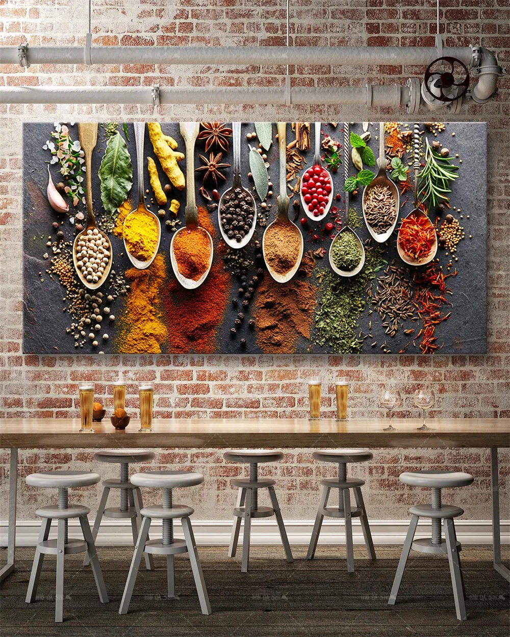 Food painting modern spice poster canvas modular picture for kitchen ...