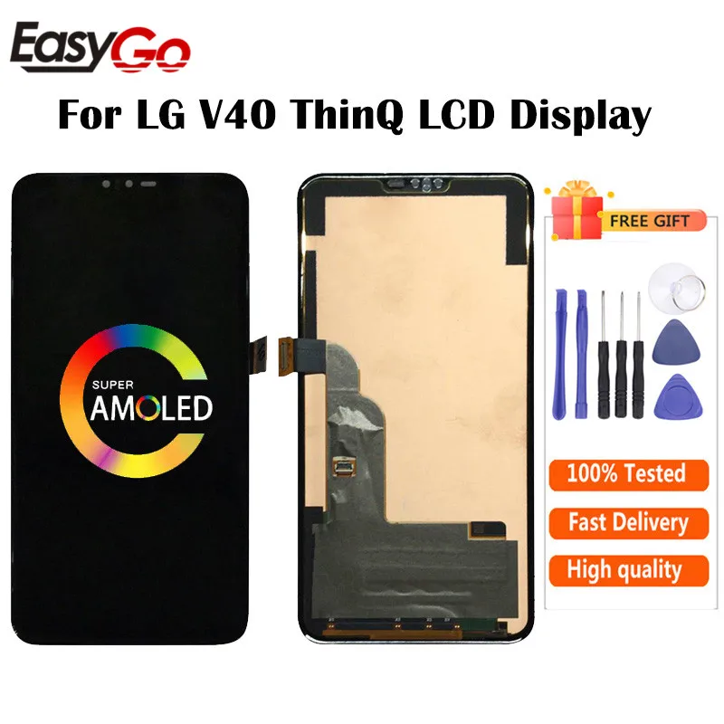 Pantalla LCD 100% probada de 6,2 pulgadas para LG V40, montaje de ...