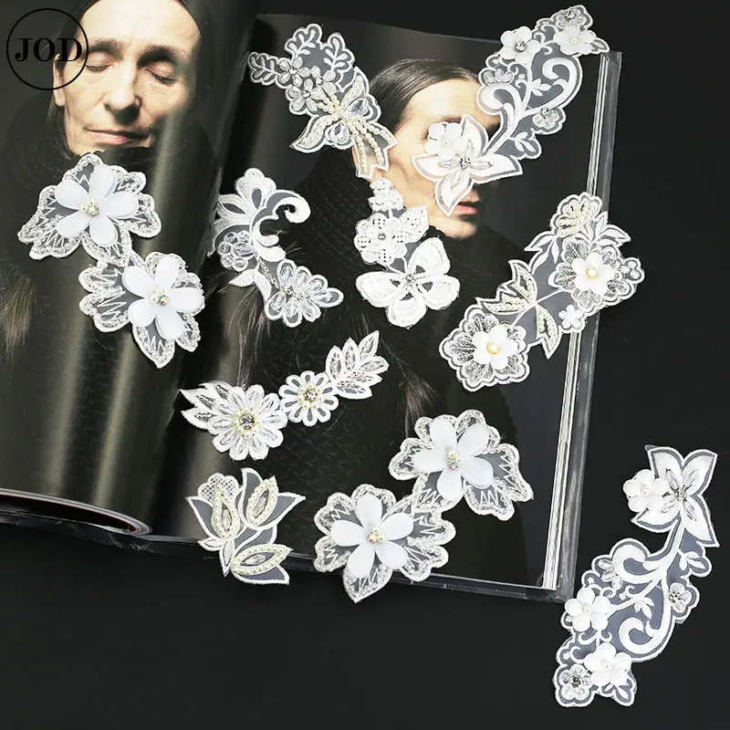 Design Lace White Flower Patches for Clothing Embroidered Patch Badges ...