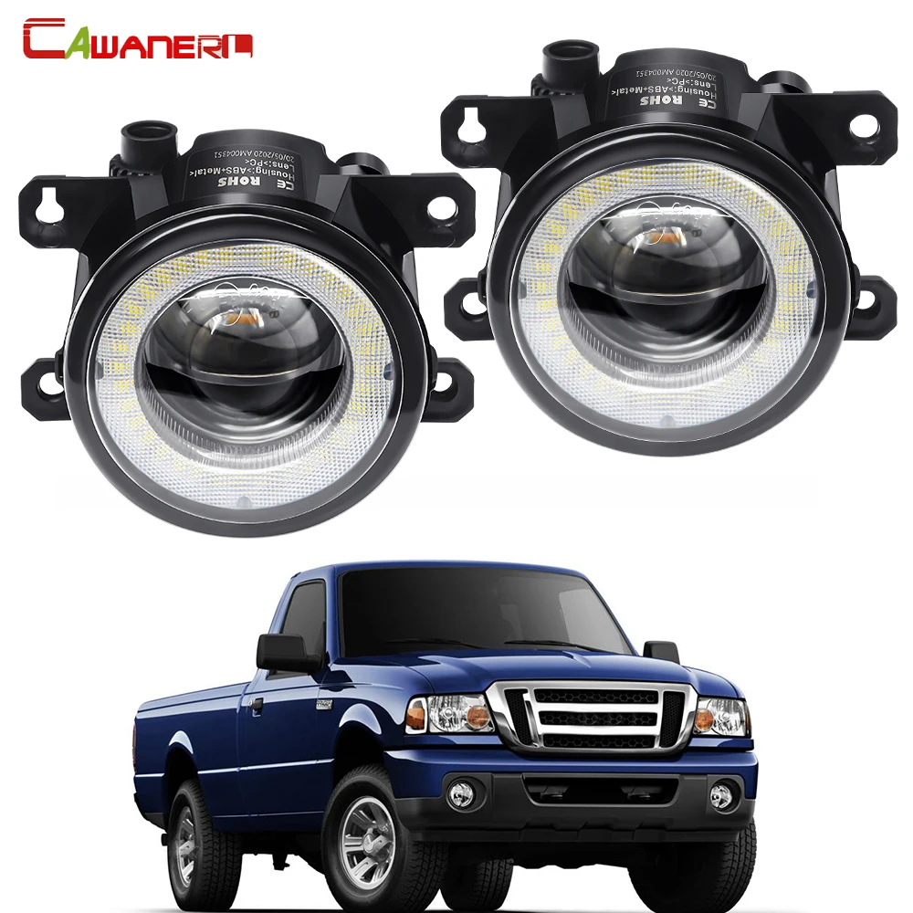 2 X Car Right + Left LED Fog Light Assembly Angel Eye Daytime Running ...