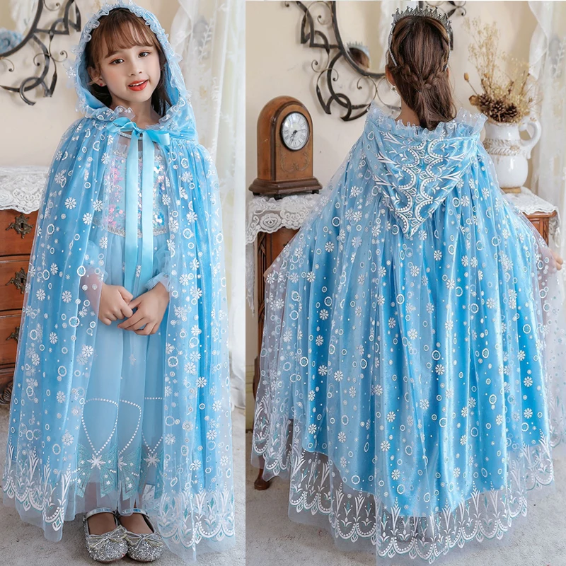 Girls Teal Winter Cape