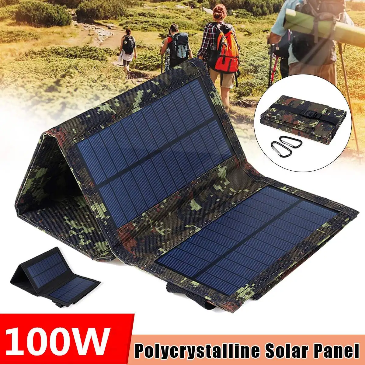 100W-Foldable-Solar-Panel-Sun-Power-Solar-Cells-Charger-Battery-5V-USB ...