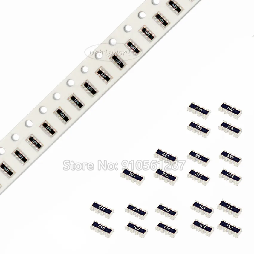 8P4R 0603 1% network chip resistor arrays 22R 100R 1K 2K 10K 12K 15K ...