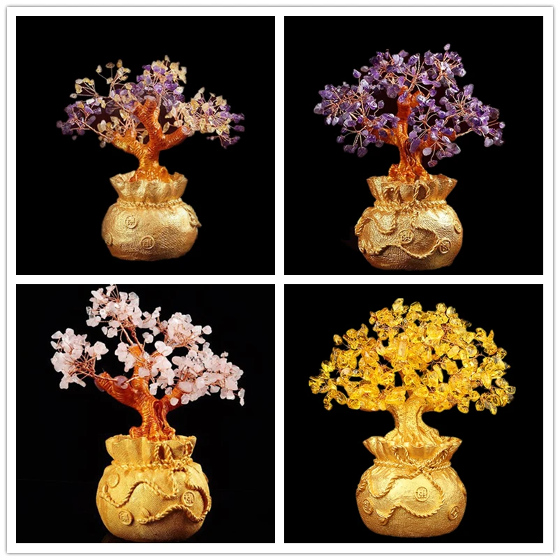 6.7 inches Crystal Lucky tree wine cabinet decor living room decor ...