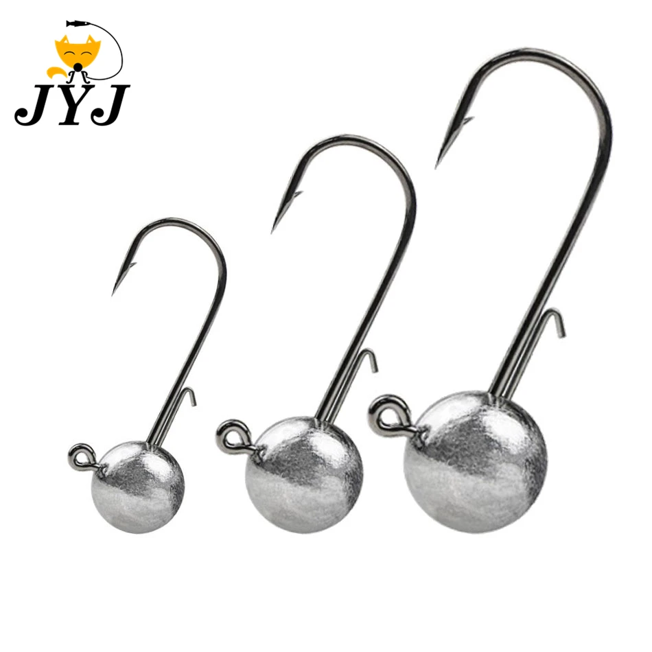 10pcs/lot big head jigs hook 1g 20g All size Round Ball Jig Head Hook ...