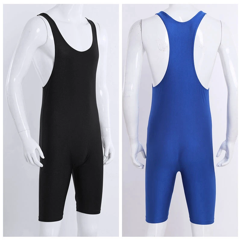 Mens-Solid-Modified-Wrestling-Singlet-Boxer-Briefs-Tight-Bodysuit ...