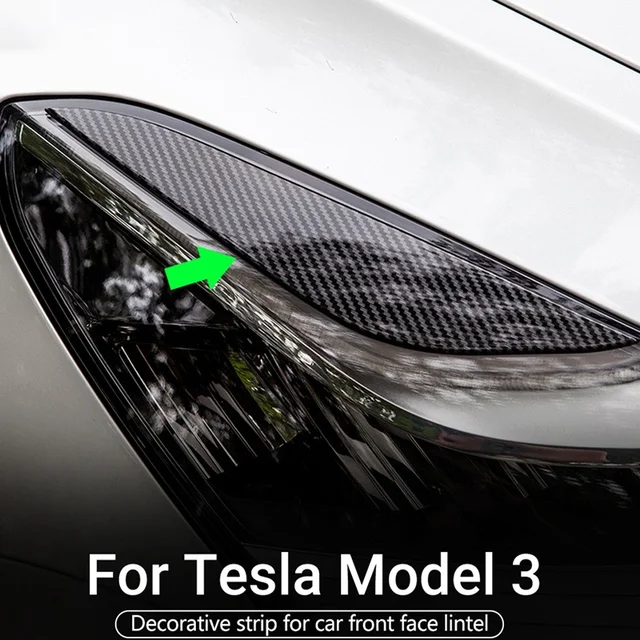 Car Front Headlight Lamp Eyebrows Eyelids Moulding Cover Trims Carbon ...