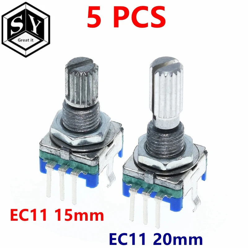 5pcs Original Rotary Encoder Code Switch Ec11 Digital Potentiometer