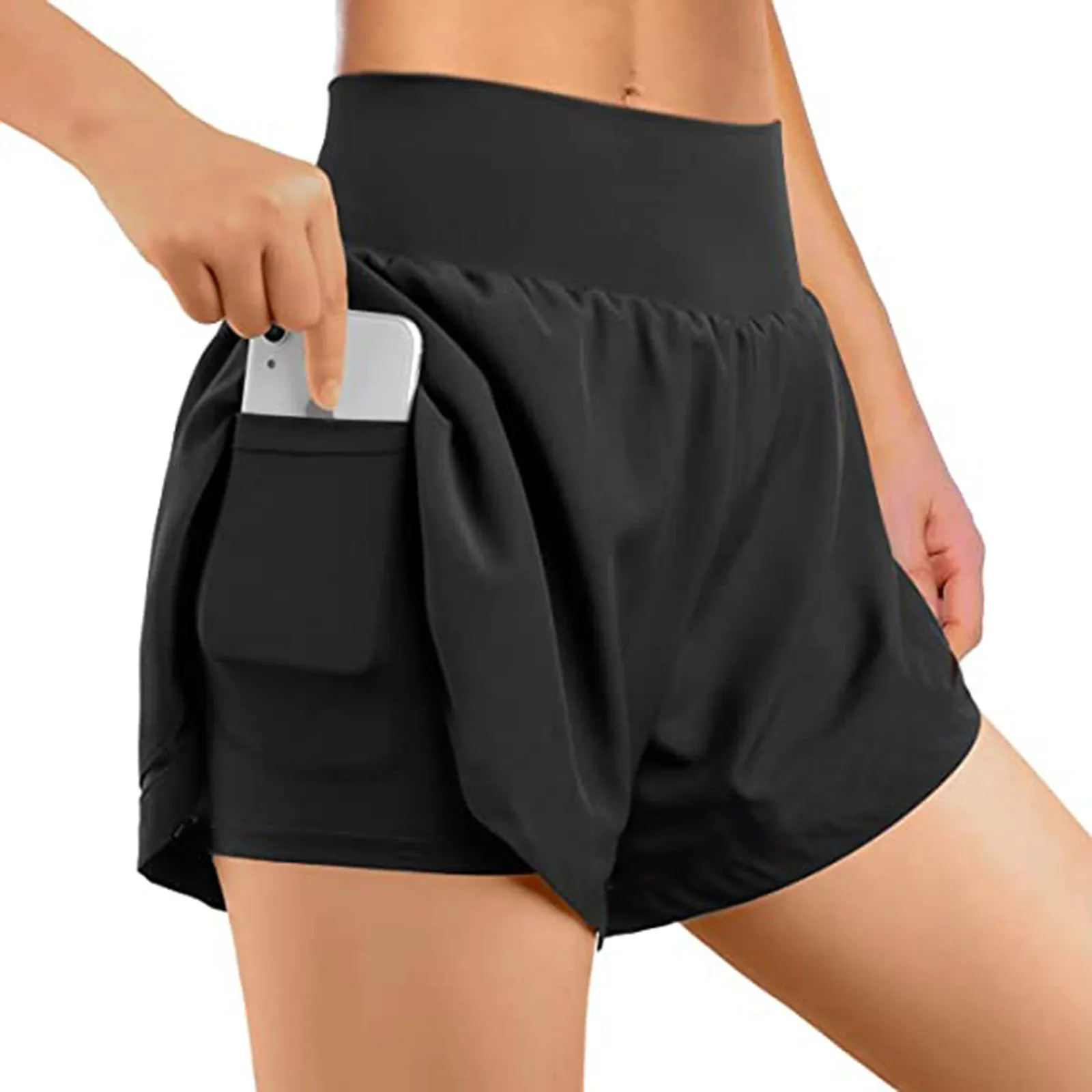Double Layer Shorts Women | Volleyball Shorts Women | 2 1 Shorts Women ...