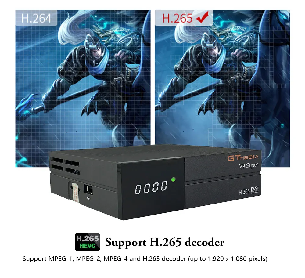 Gtmedia V9 супер DVB-S2/S спутниковый ТВ приемник Поддержка H.265 ...