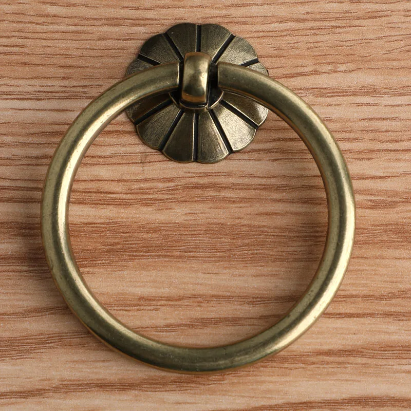 Anel-de-bronze-de-gaveta-60mm-estilo-retr-puxador-lat-o-escovado-para ...