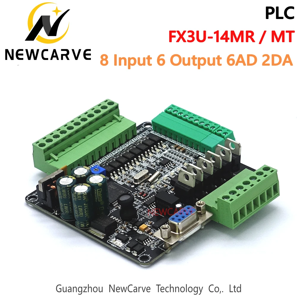 Plc Industrial Control Board Fx3u-14mr Fx3u-14mt 8 Input 6 Output 6ad 2da And Rs485 Compatible ...